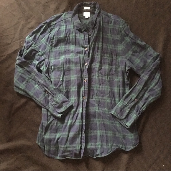 J. Crew | Tops | J Crew Plaid Flannel Shirt Womans Xl Grace Preppy | Poshmark